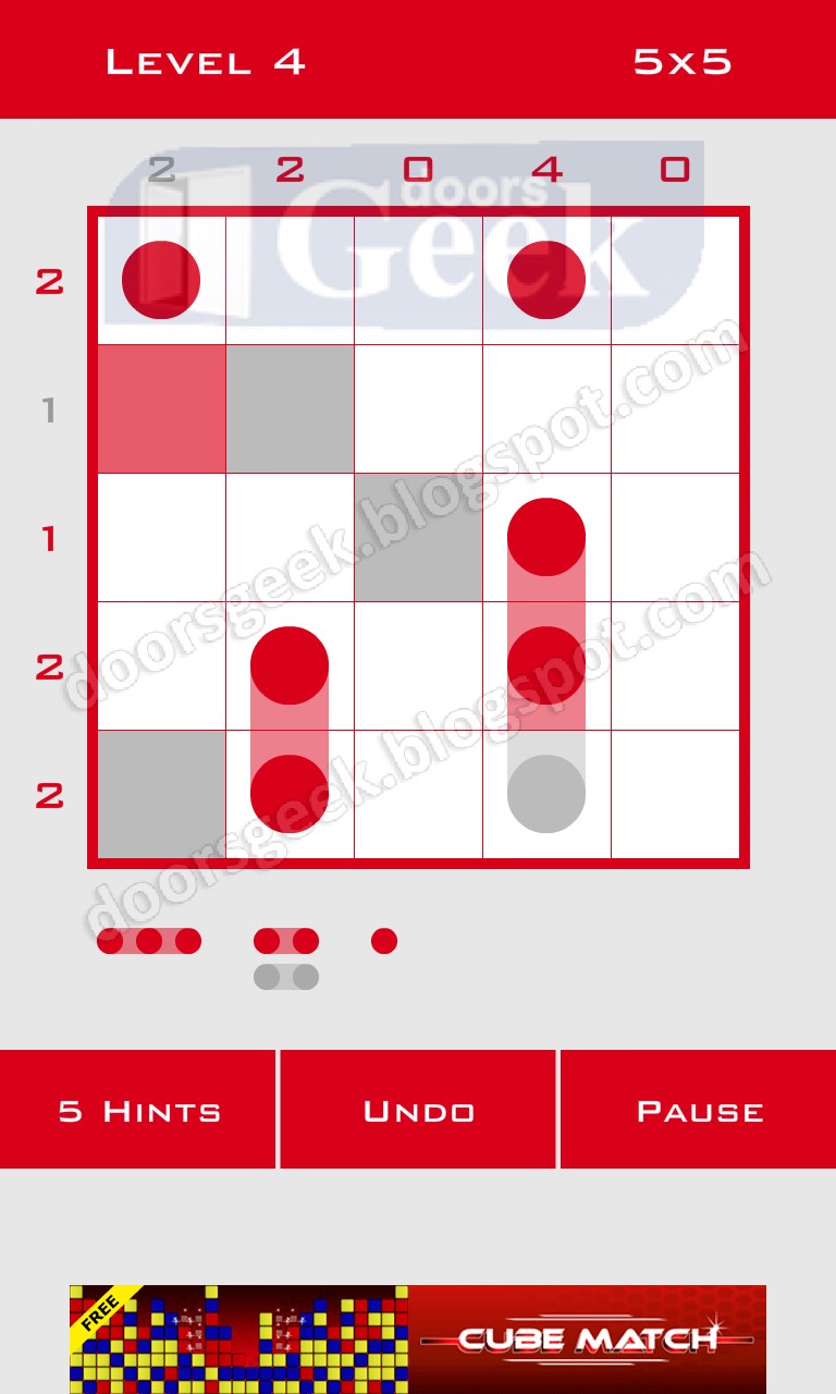Logic Dots [5x5] Level 4 Solution ~ Doors Geek